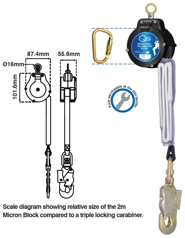 Amtech Medical - 2m Micron Block Retractable Lanyard with Double Action ...