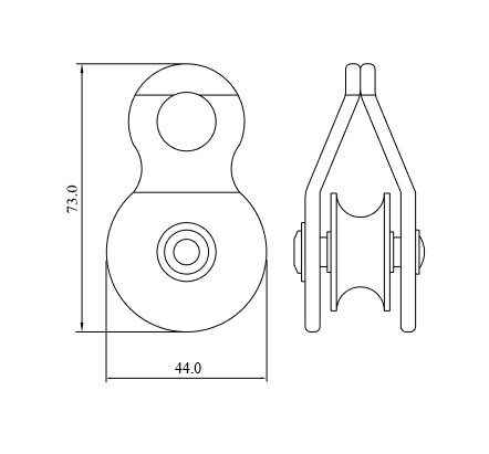 Amtech Medical - Small Single Pulley - 30mm Sheave Floating Sides - 85g ...